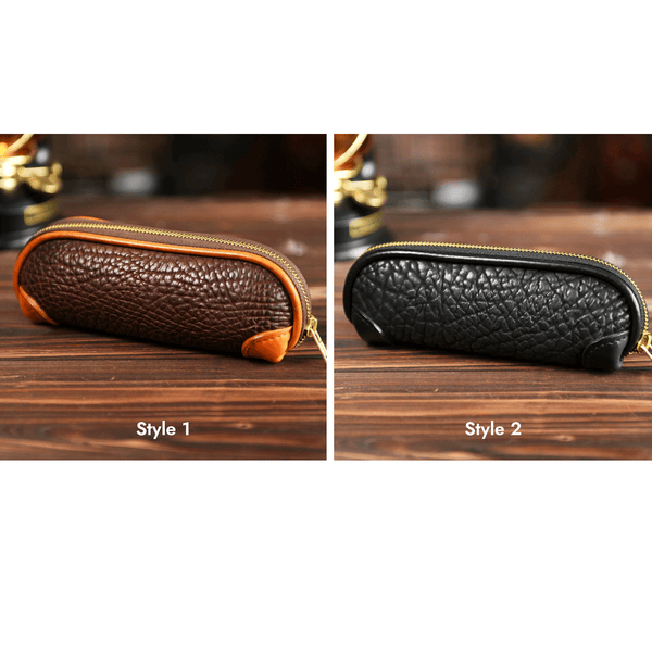 Leather Pencil Case - Vintage Zip Pouch for Pens, Stationery – WittyWilding